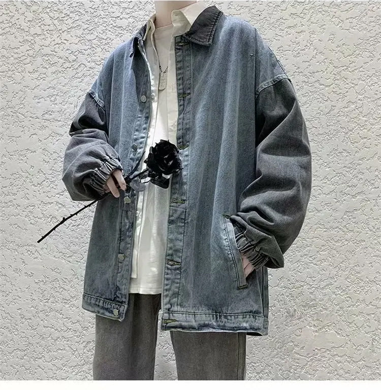 Long Sleeve Casual Denim Combination Men Jacket – Tomscloth