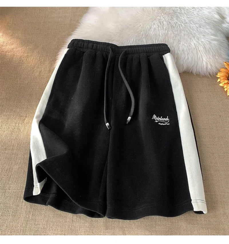 Casual Letter Embroidered Striped Shorts – Tomscloth