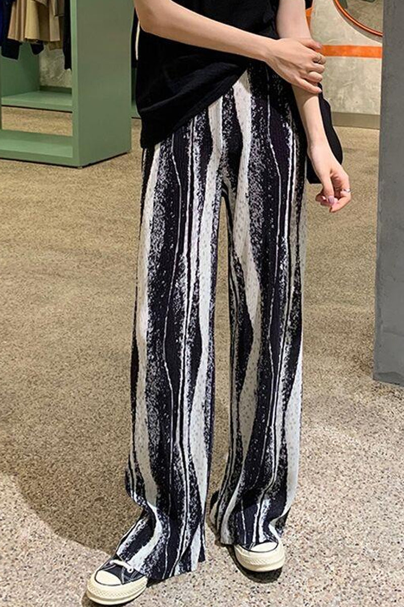 High Waist Solid Color Pleated Loose Pants – Tomscloth