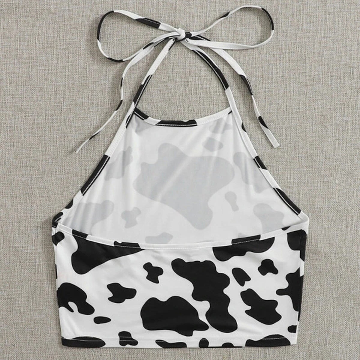 Milk Cow Pattern Printed Sexy Halter Vest Crop Top – Tomscloth