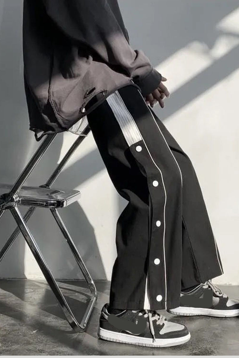 High Waist Vintage Side Button Loose Pants – Tomscloth