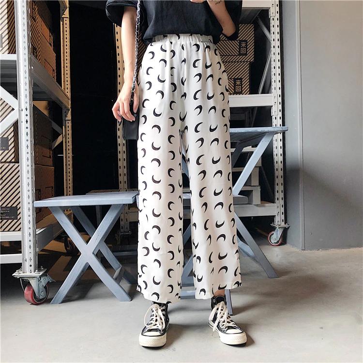 High Waist Moon Printed Wide Leg Pants – Tomscloth