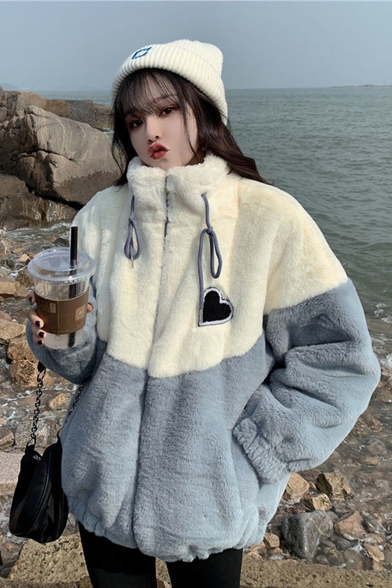 Heart Embroidery Sweet Fleece Jackets – Tomscloth