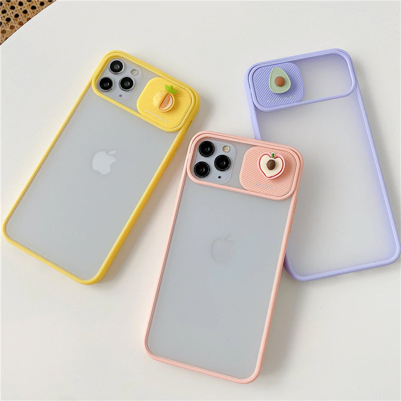 Fruit Pattern Slide Camera Lens Protection Case For iPhone – Tomscloth