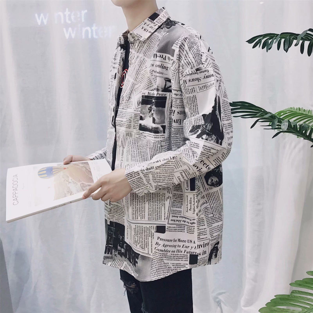 Long Sleeve Newspaper Pattern Shirt – Tomscloth