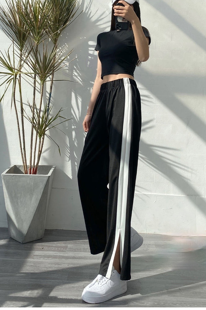 High Waist Side Split Wide Leg Pants – Tomscloth