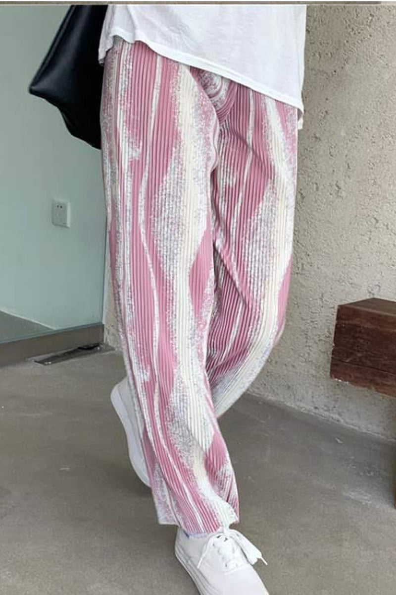 High Waist Solid Color Pleated Loose Pants – Tomscloth