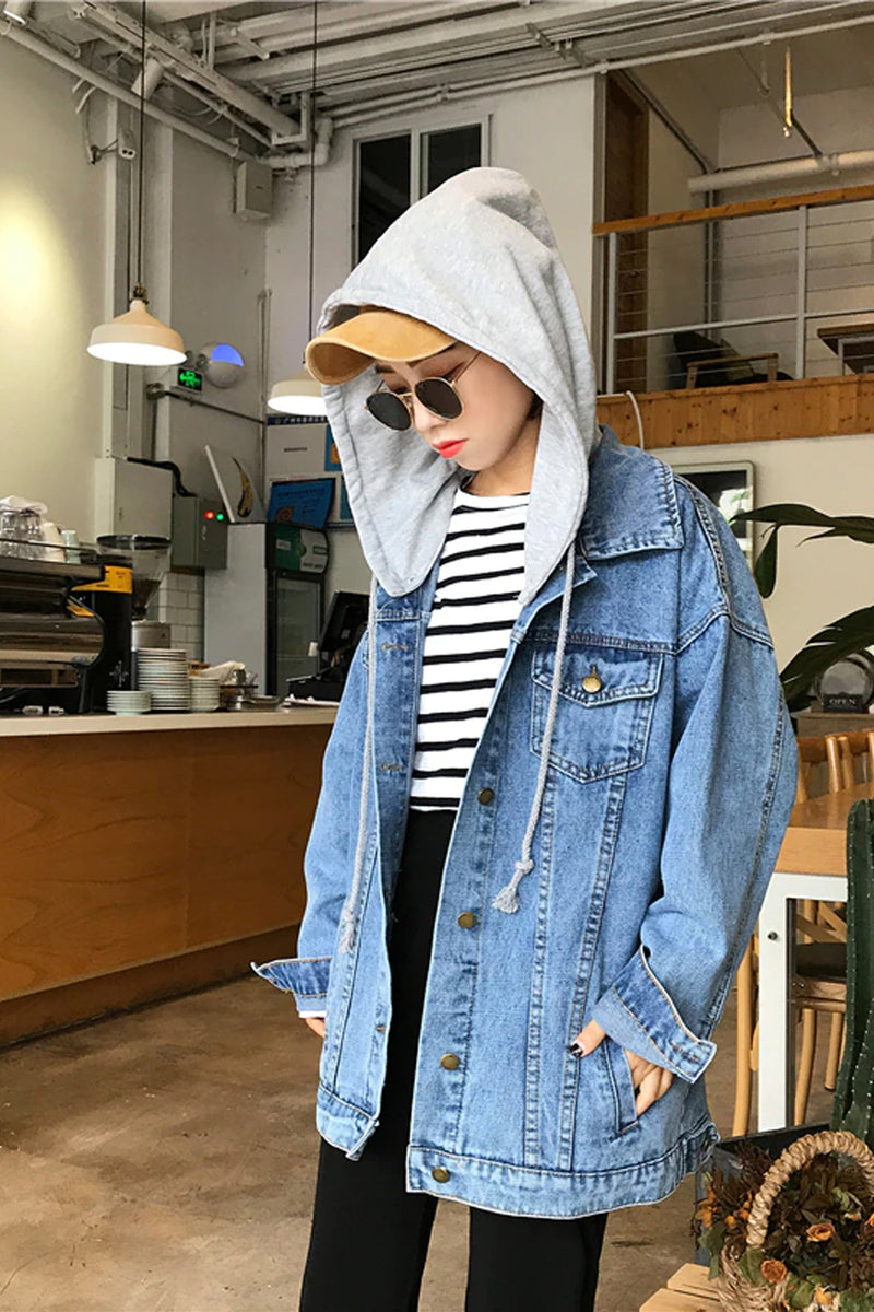 Loose Oversize Hooded Denim Jacket – Tomscloth