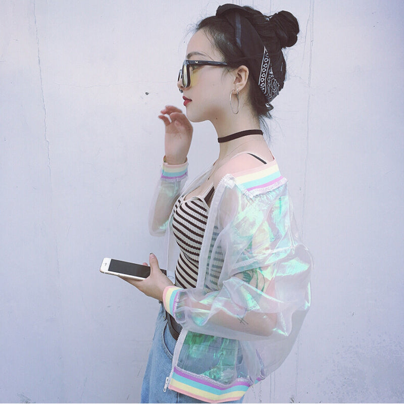 Transparent Jacket Laser Rainbow Symphony Hologram – Tomscloth